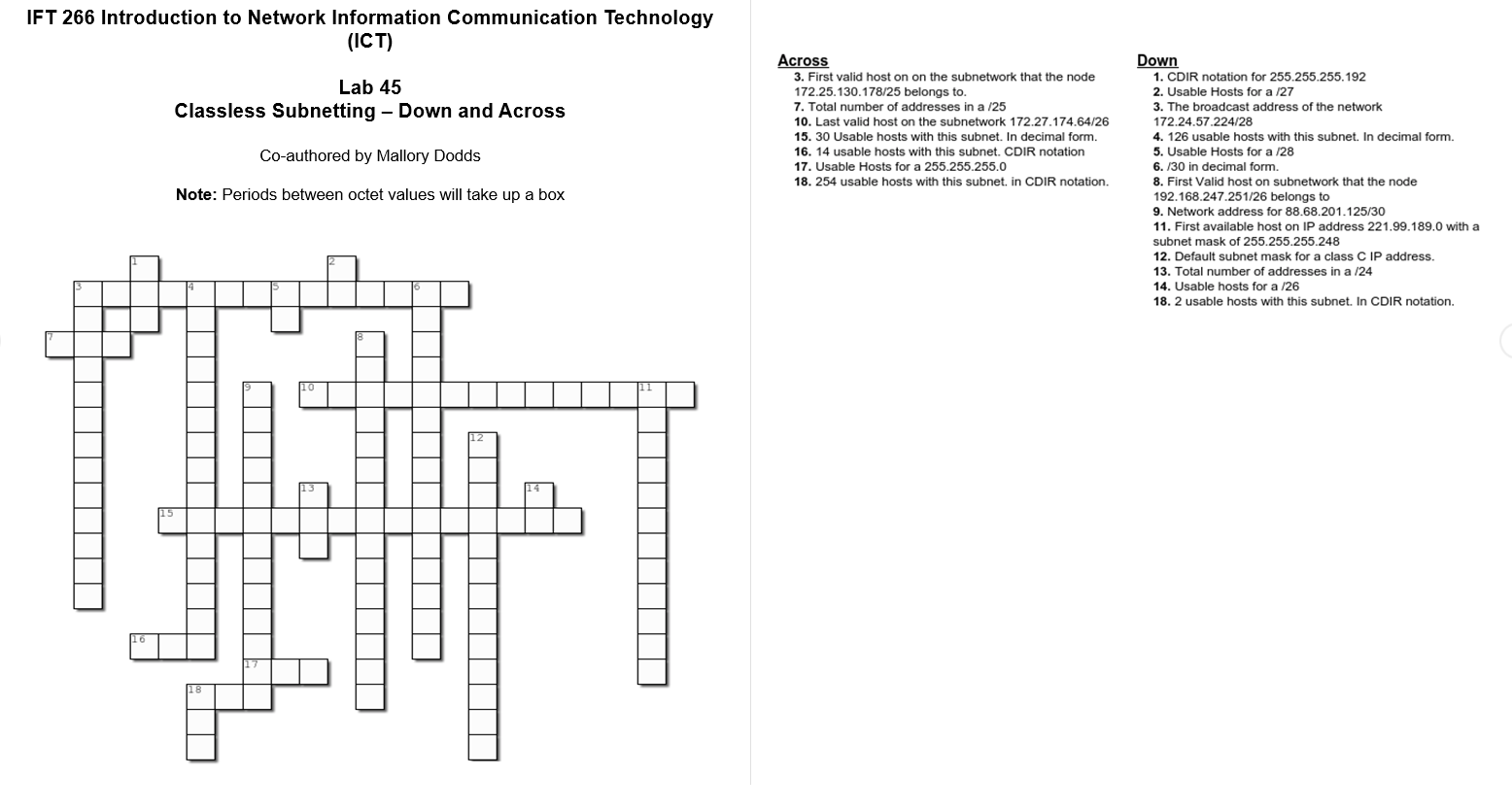 Solved IFT 266 Introduction to Network Information | Chegg.com