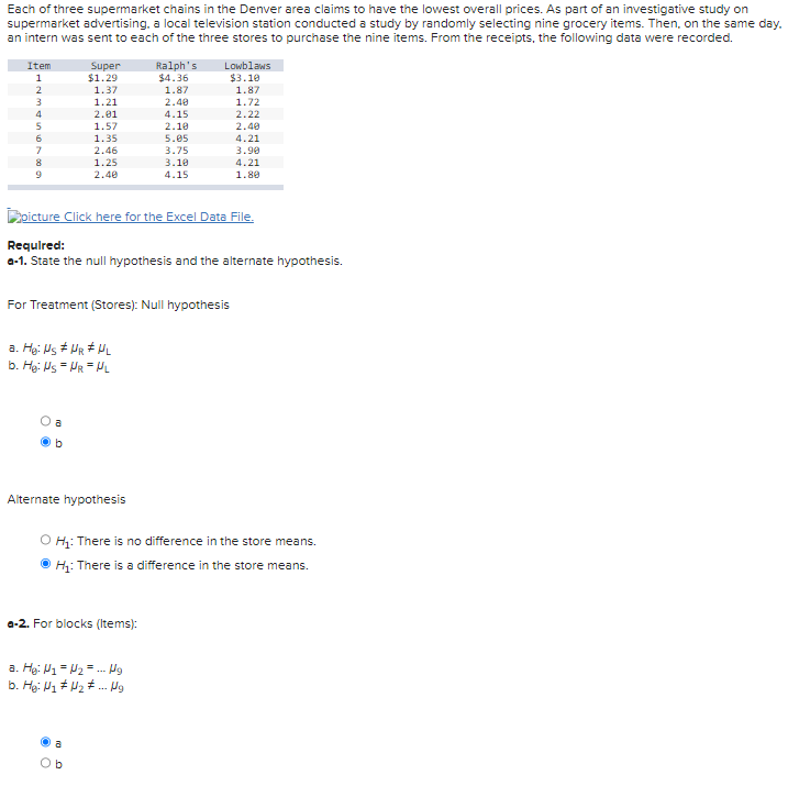 Solved Each of three supermarket chains in the Denver area | Chegg.com