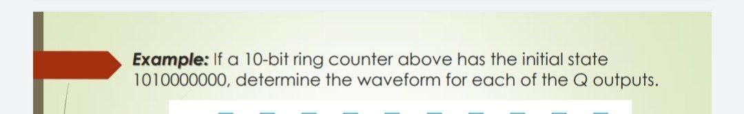 Solved Example: If a 10-bit ring counter above has the | Chegg.com