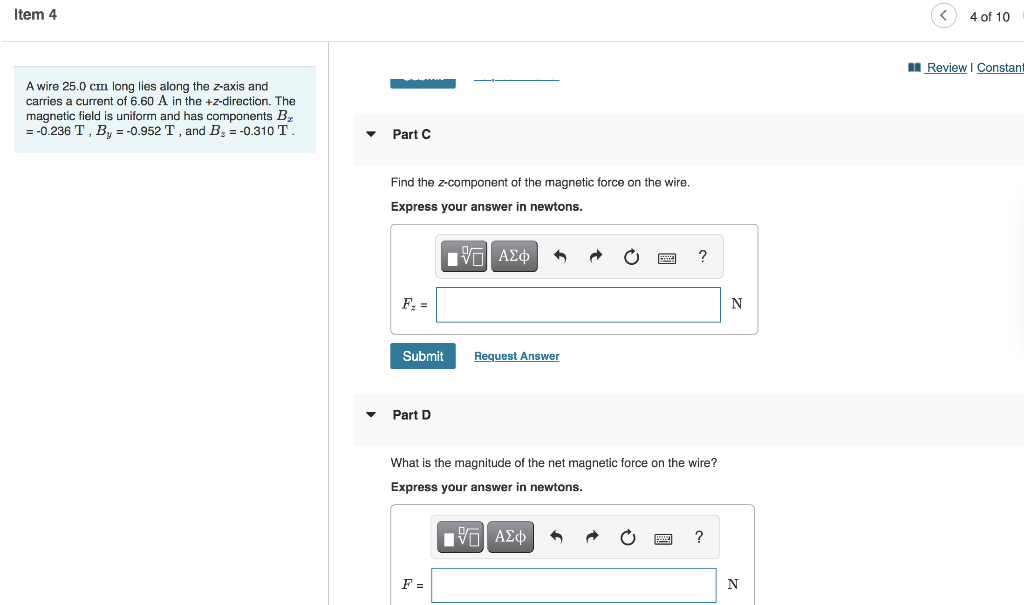 Solved Item 4 4 of 10 Review Constants Express your answer | Chegg.com