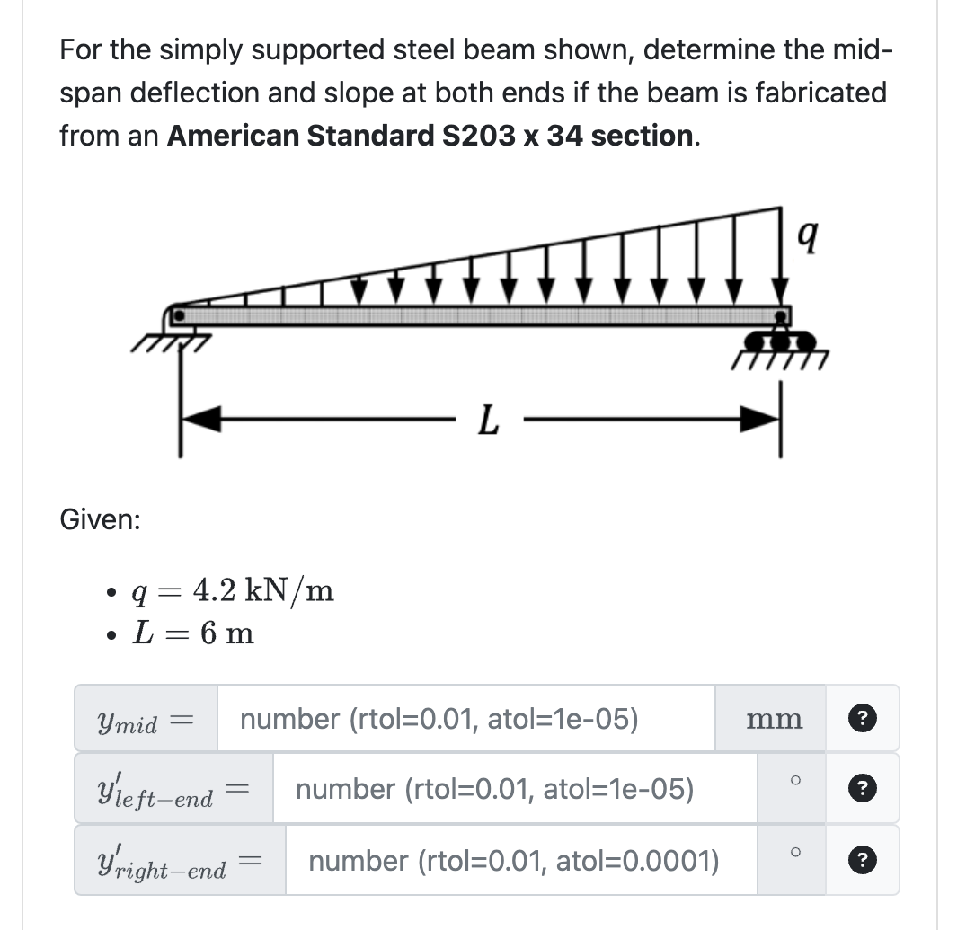 Solved For the simply supported steel beam shown, determine | Chegg.com