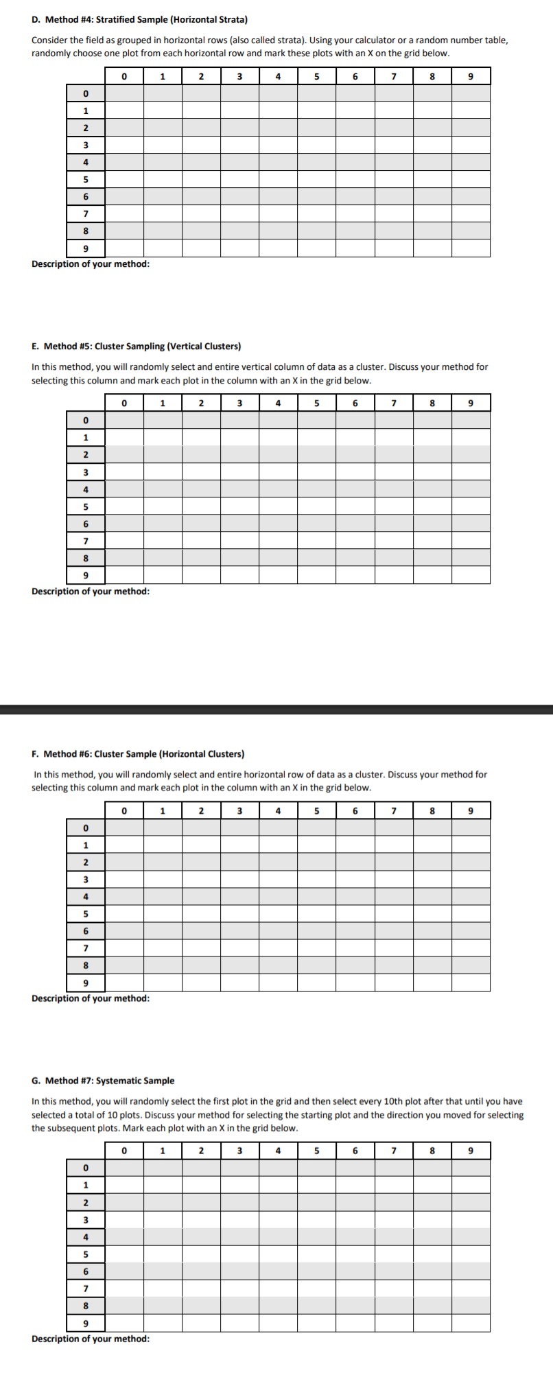 D. Method #4: Stratified Sample (Horizontal Strata) | Chegg.com
