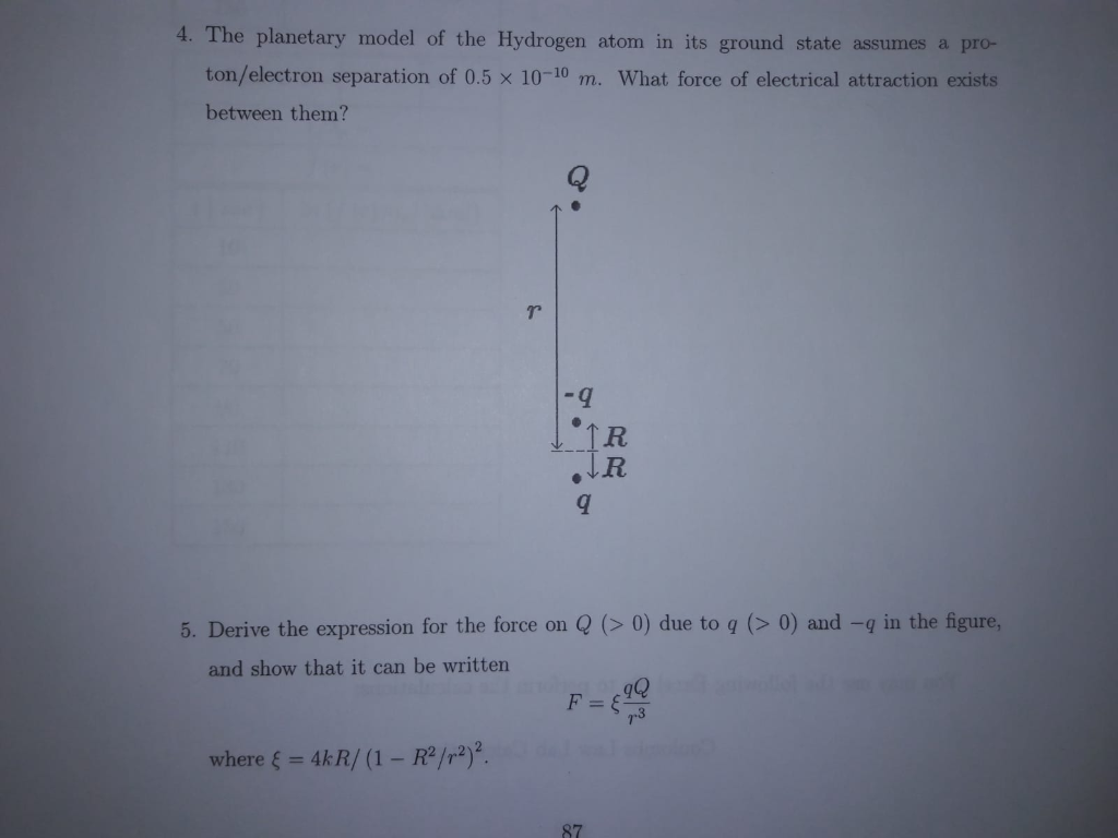 Solved 4. The planetary model of the Hydrogen atom in its | Chegg.com