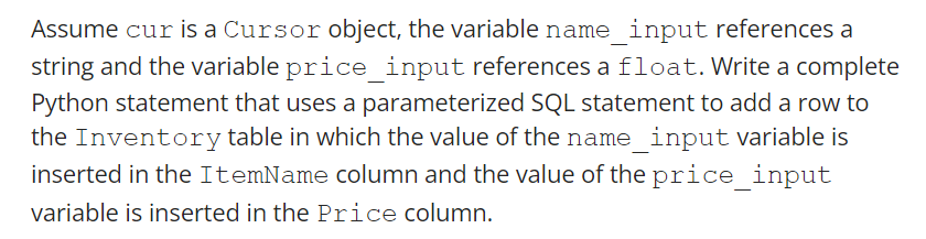 Solved Assume cur is a Cursor object, the variable | Chegg.com