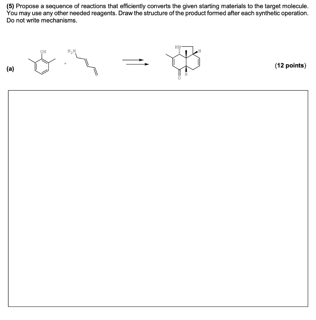 Solved (5) Propose a sequence of reactions that efficiently | Chegg.com