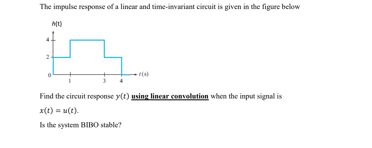 Solved The impulse response of a linear and time-invariant | Chegg.com
