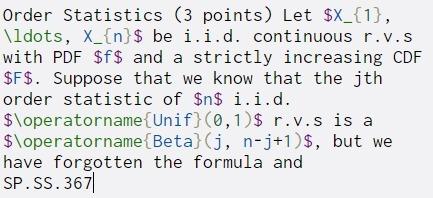 Solved Order Statistics (3 points) Let $X_{1}, \ldots, | Chegg.com