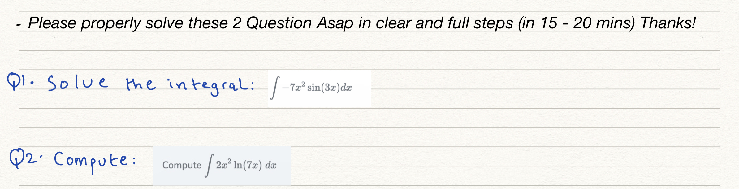 Solved Please Properly Solve These 2 Question Asap In Clear 