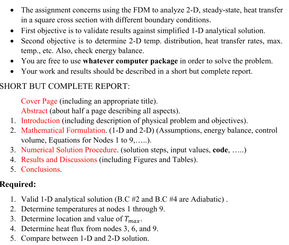 Solved in a square cross section with different boundary | Chegg.com