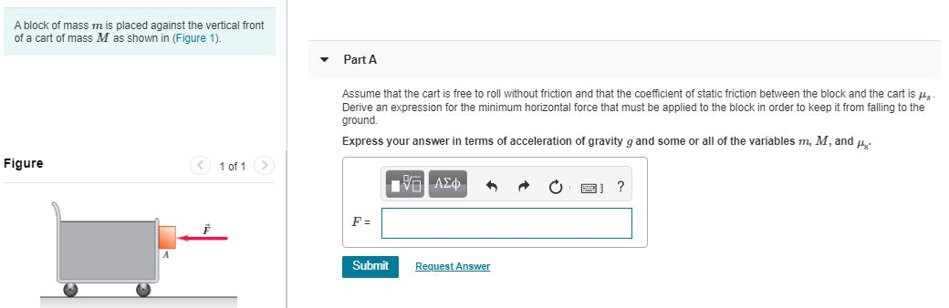 Solved A block of mass m is placed against the vertical | Chegg.com