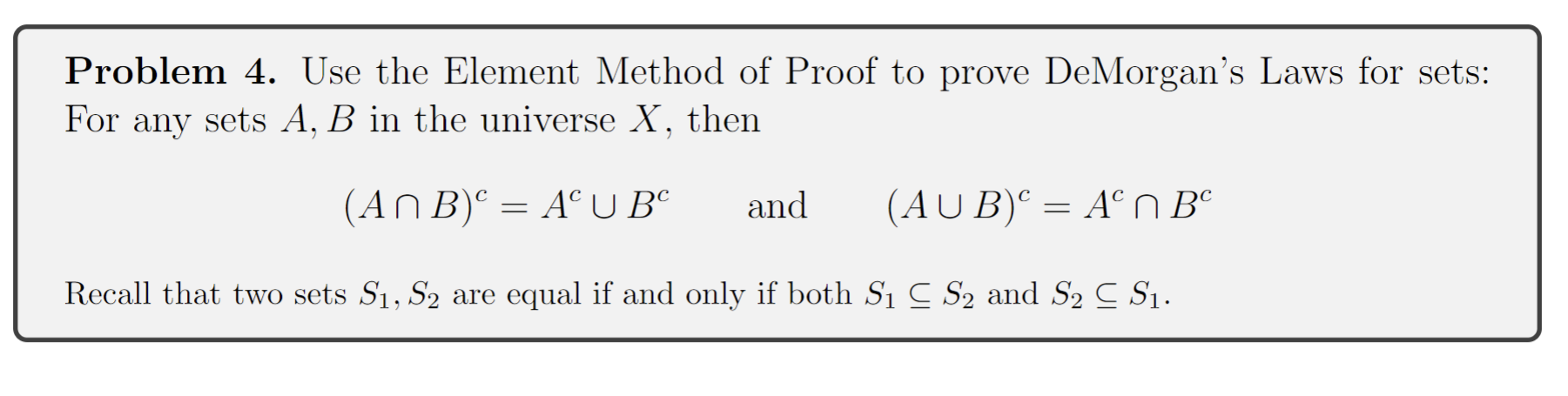 Solved Problem 4. Use the Element Method of Proof to prove | Chegg.com