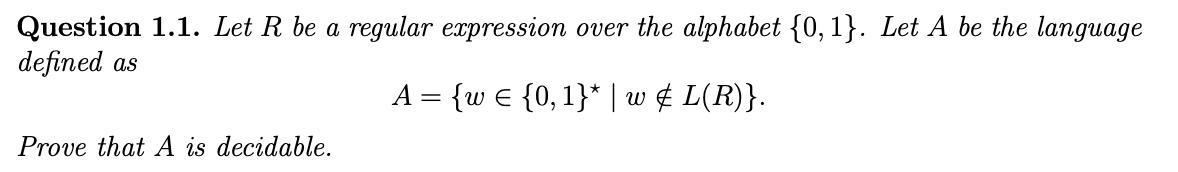 Solved Question 1.1. Let R be a regular expression over the | Chegg.com
