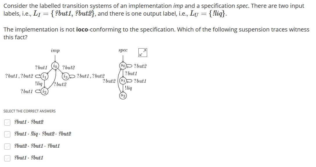 Solved Consider the labelled transition systems of an | Chegg.com