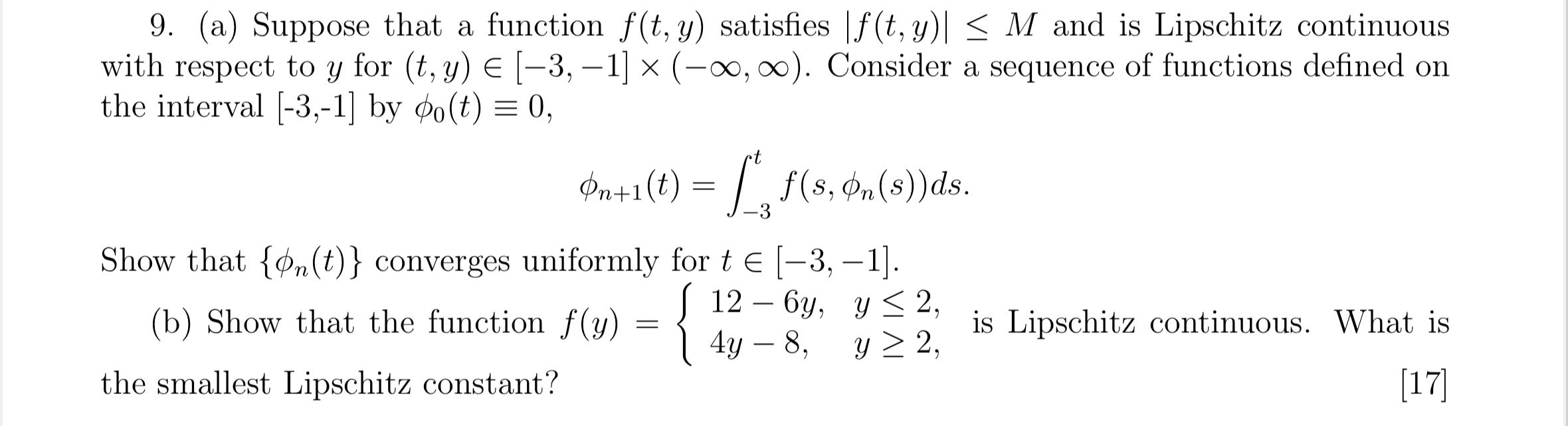 Solved 9 A Suppose That A Function F T Y Satisfies