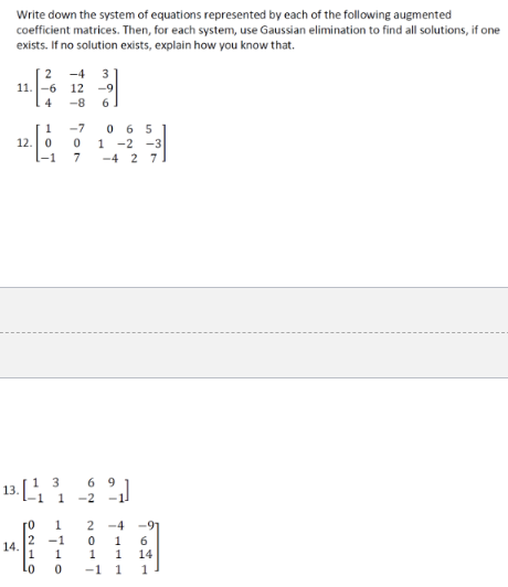 Solved Write down the system of equations represented by | Chegg.com