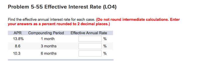 Solved Problem 5-55 Effective Interest Rate (L04) Find the | Chegg.com