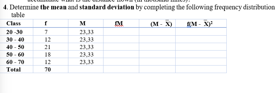Solved 4. Determine the mean and standard deviation by | Chegg.com