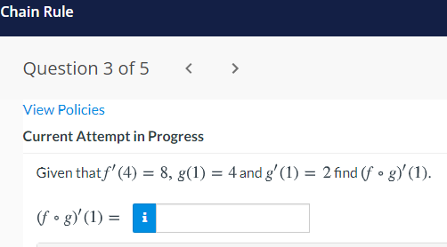 Solved Chain Rule Question 3 of 5 View Policies Current | Chegg.com