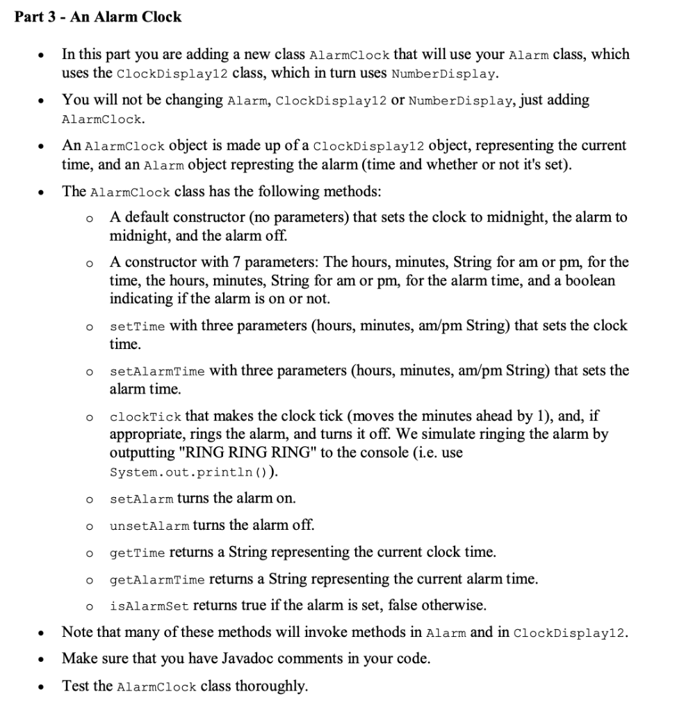 Solved Part 1 - A 12-hour Clock (Loosely based on Exercises | Chegg.com