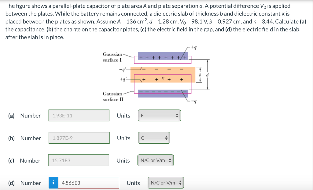 Solved The figure shows a parallel-plate capacitor of plate | Chegg.com