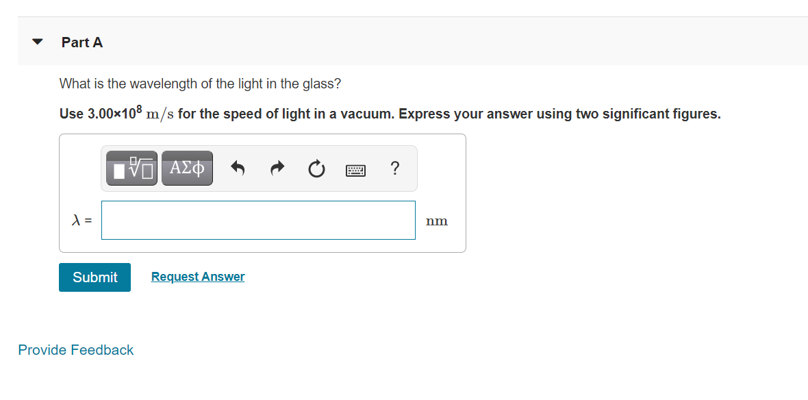 Solved In a physics lab, light with a wavelength of 500 nm | Chegg.com