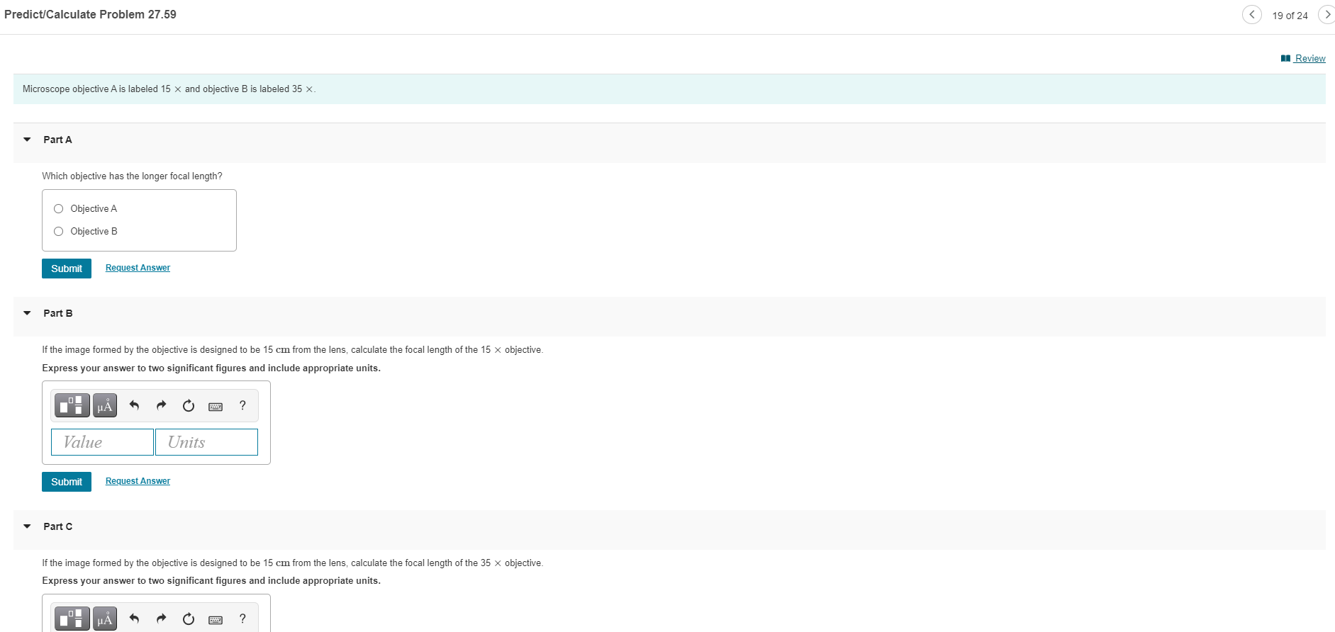 Solved Predict/Calculate Problem 27.59 19 of 24 1 Review | Chegg.com