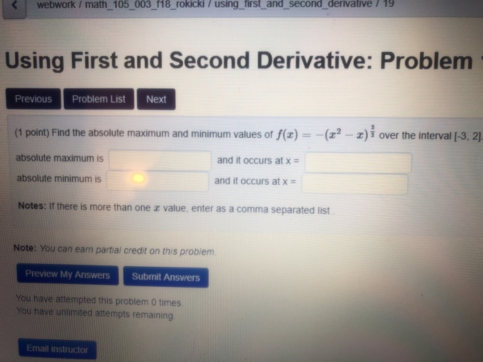 Solved webwork / math 105 003_118 rokicki 7 using first and | Chegg.com