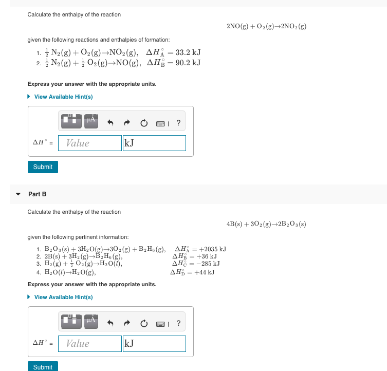 Solved Calculate the enthalpy of the reaction 2NO (g) 02(g) | Chegg.com