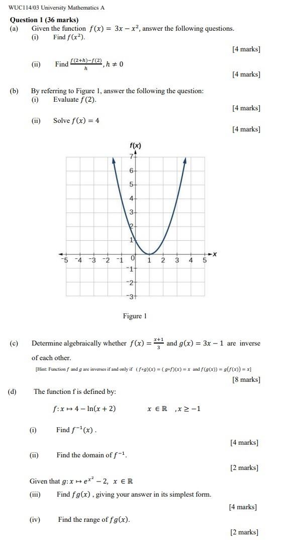 Solved Question 1 (36 marks) (a) Given the function | Chegg.com