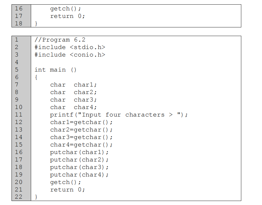 Solved 1. Type in the following 2 programs (Program 6.1 and | Chegg.com