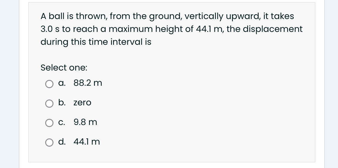 Solved A ball is thrown, from the ground, vertically upward, | Chegg.com