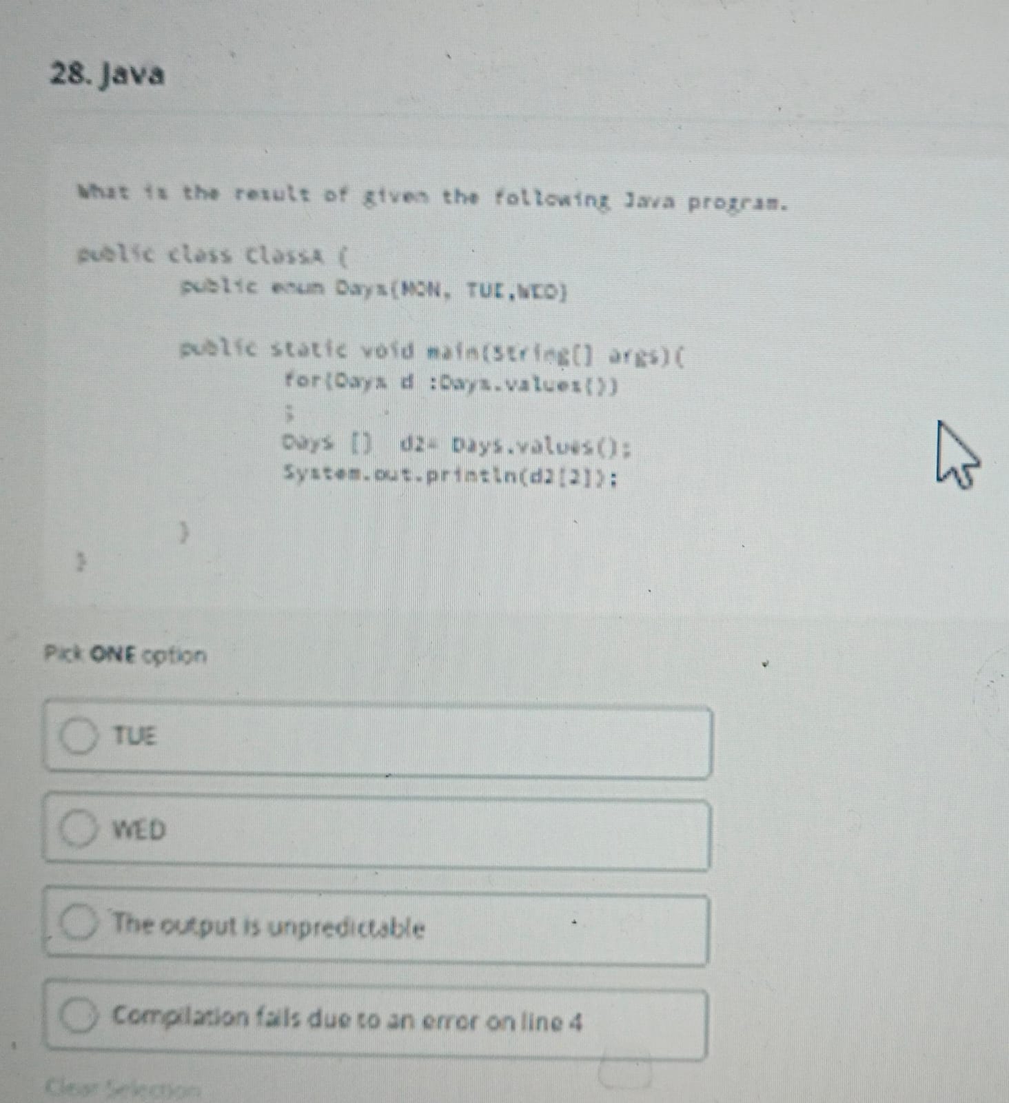 Solved JavaWhat is the revutt of given the fotlowing Java | Chegg.com
