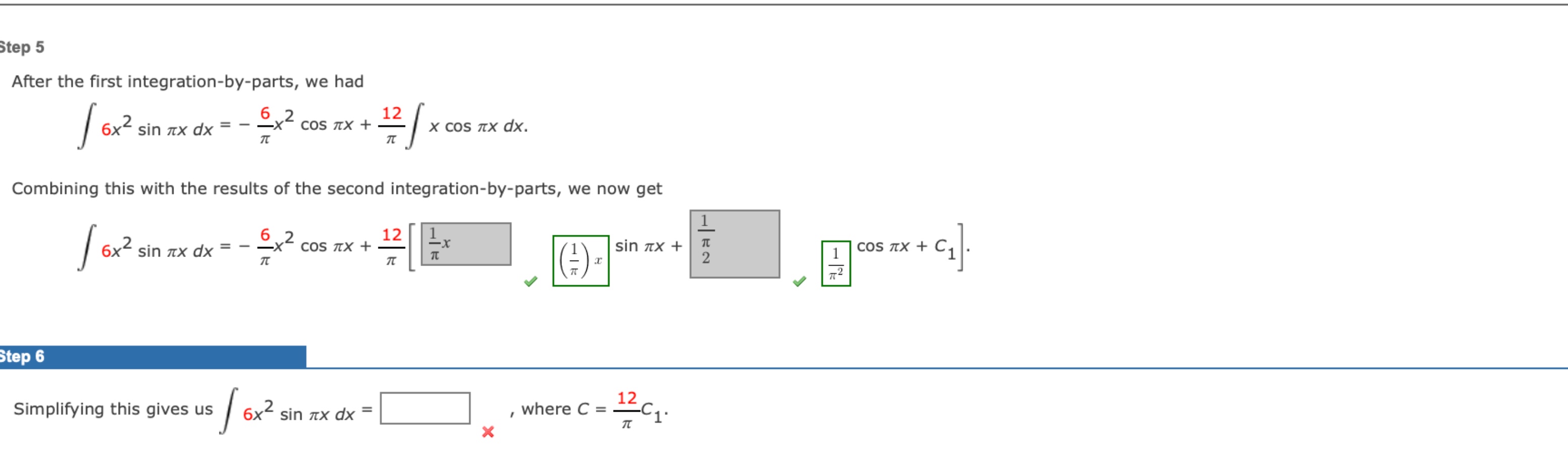 Solved Step 5After the first integration-by-parts, we | Chegg.com