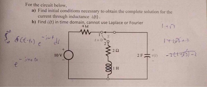 Solved For the circuit below, a) Find initial conditions | Chegg.com
