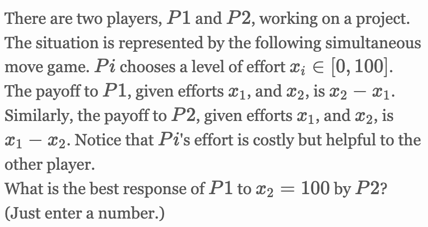 Solved There are two players, P1 and P2, working on a | Chegg.com