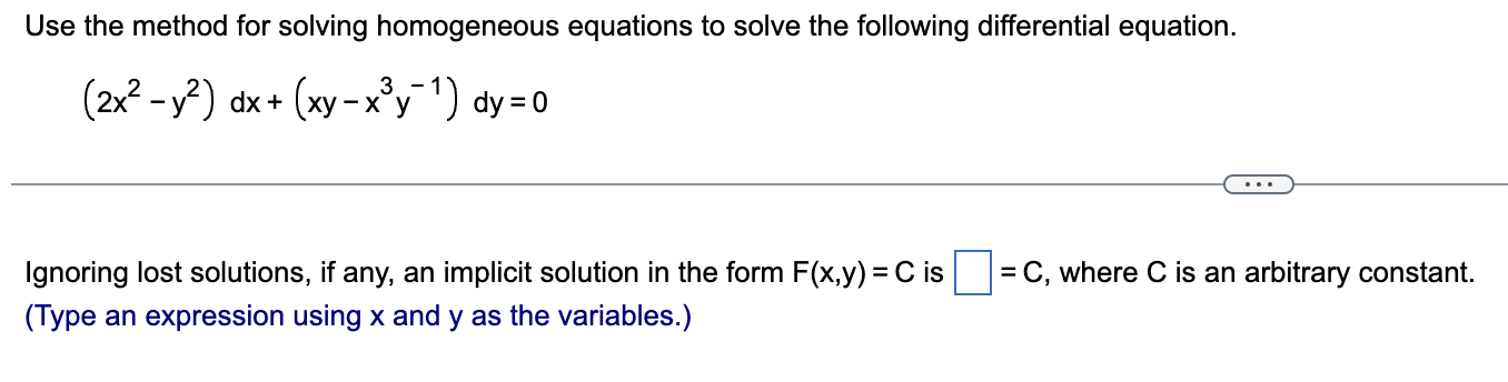 Solved Use the method for solving homogeneous equations to | Chegg.com