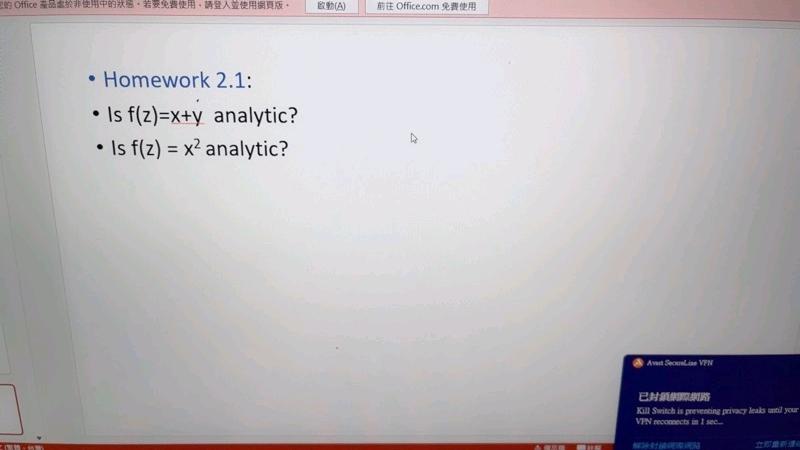 Solved - Homework 2.1: - Is f(z)=x+y analytic? - Is f(z)=x2 | Chegg.com