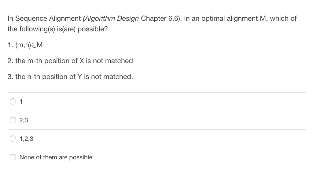 Solved In Sequence Alignment (Algorithm Design Chapter 6.6). | Chegg.com