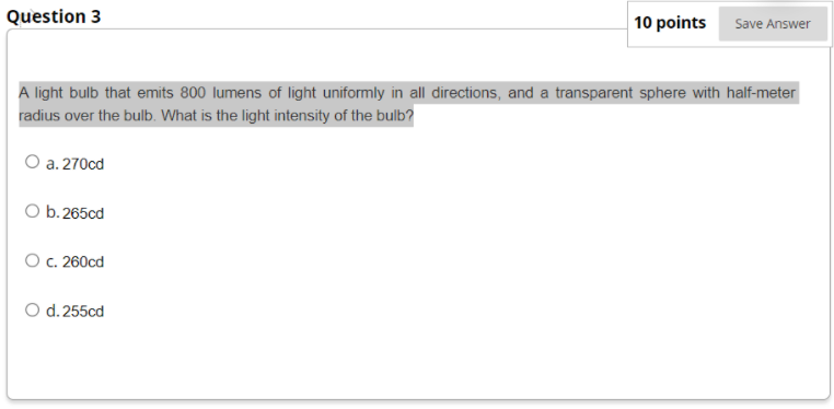 Solved Question 3 10 points Save Answer A light bulb that | Chegg.com