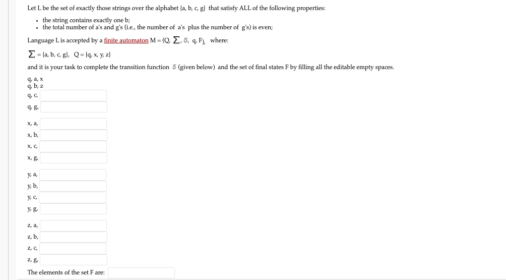 Solved Let L be the set of exactly those strings over the | Chegg.com