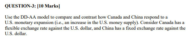 Solved QUESTION-3: [10 Marks] Use the DD-AA model to compare | Chegg.com
