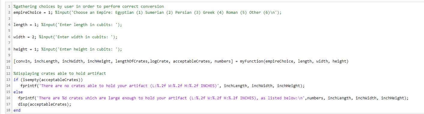 Solved To help him out, write a MATLAB function that will | Chegg.com