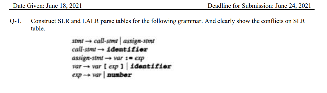 Solved stmt call-stmt | assign-stmt call-stmt | Chegg.com