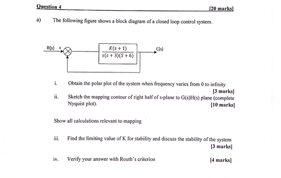 Solved Question 4 20 marks The following figure shows a | Chegg.com