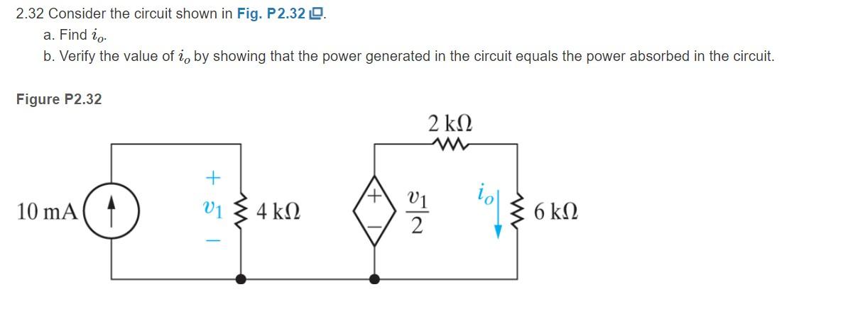[Solved]: ( 2.32 ) Consider the circuit shown in Fig. P