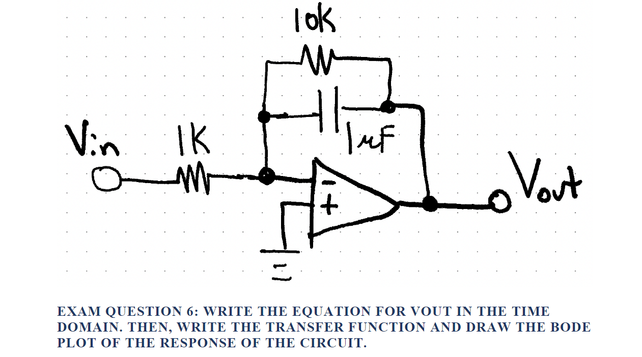 Solved EXAM QUESTION 6: WRITE THE EQUATION FOR VOUT IN THE | Chegg.com