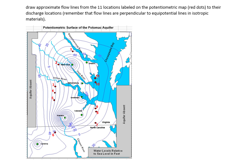 Solved draw approximate flow lines from the 11 locations | Chegg.com
