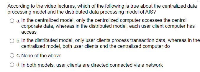 Solved According to the video lectures, which of the | Chegg.com