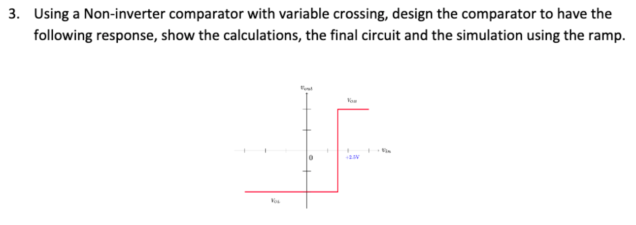 Solved 3. Using a Non-inverter comparator with variable | Chegg.com