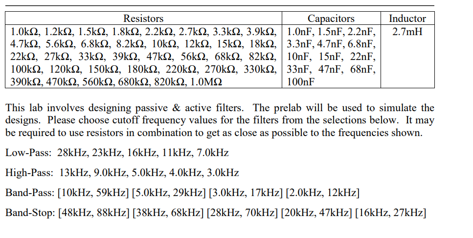 Solved Problem 2. Passive Band-Stop Filter. 1. Draw a | Chegg.com